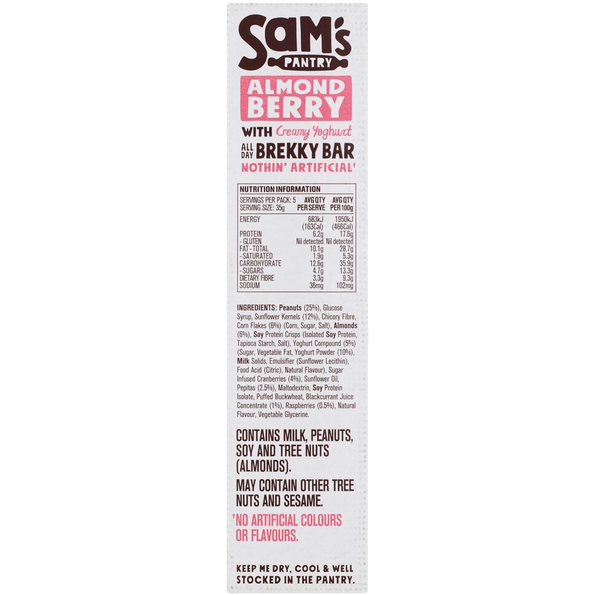 Sam's Pantry Almond Berry Brekky Bar 5 Pack | Woolworths