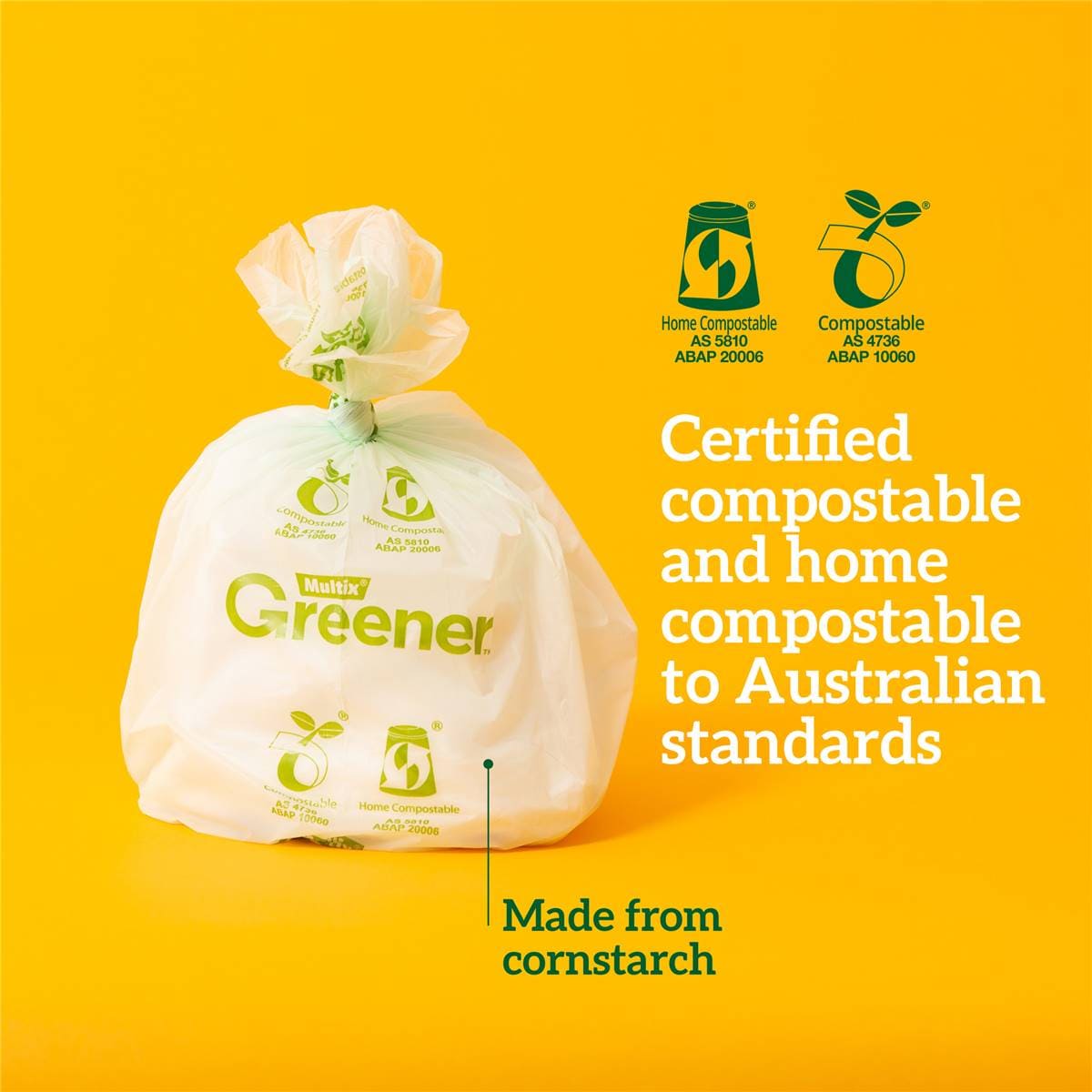 Multix Greener Mini Plant Based Compostable Bags 28 Pack | Woolworths