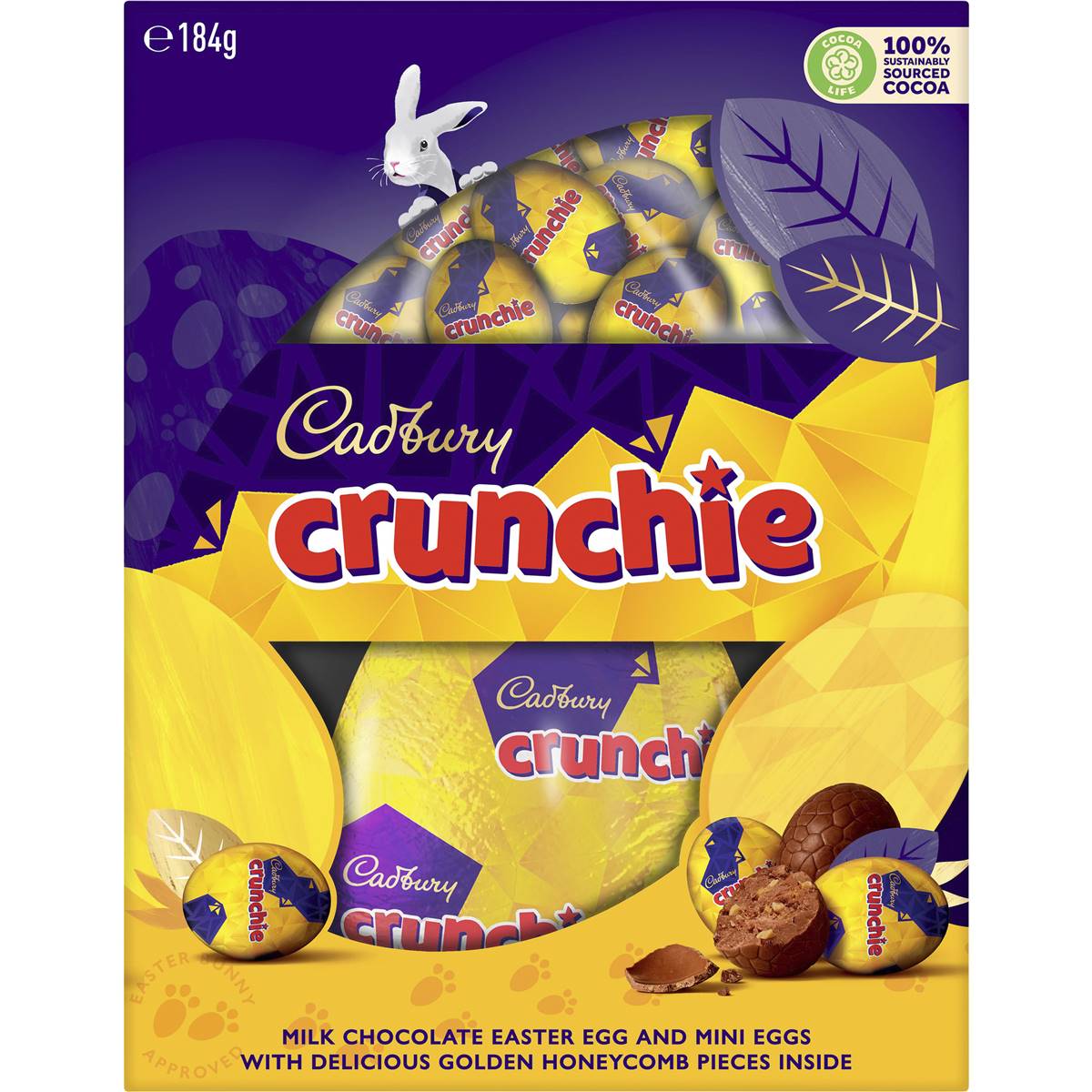 Cadbury Crunchie Chocolate Easter Eggs Gift Box 184g | Woolworths