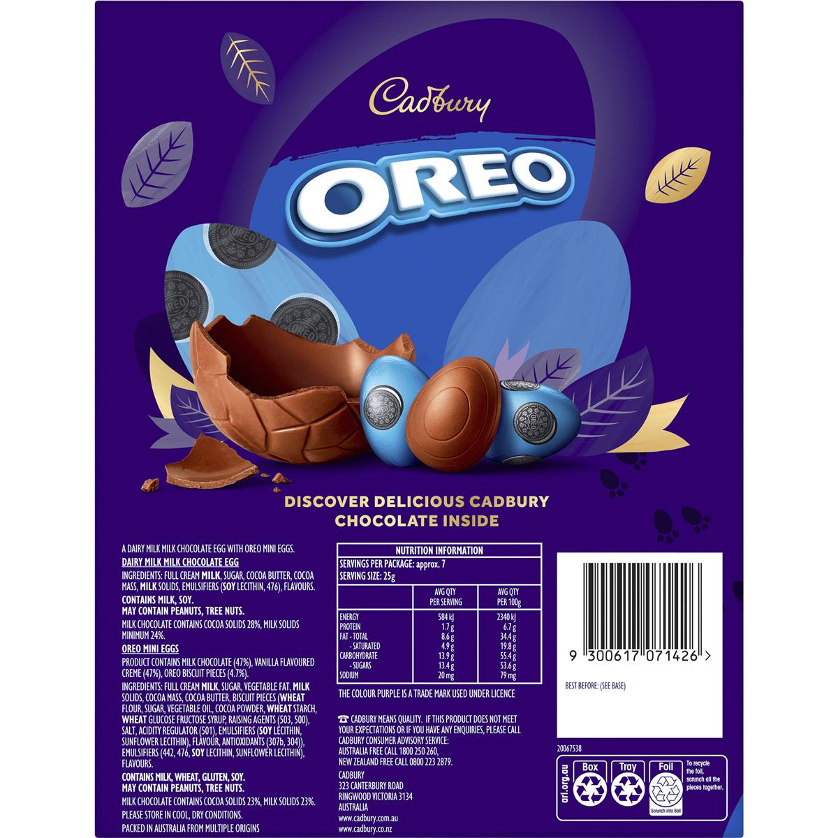 Cadbury Dairy Milk Oreo Chocolate Easter Gift Box 182g | Woolworths