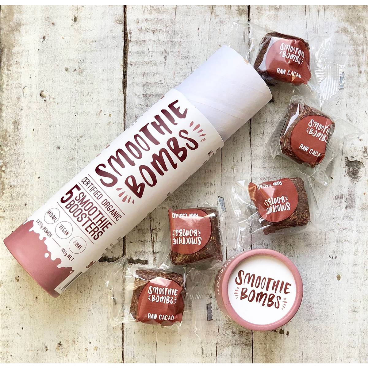Smoothie Bombs The Motivator Raw Cacao Organic 5 Pack | Woolworths