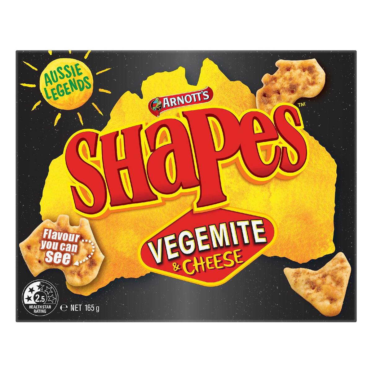 Arnott's Shapes Vegemite & Cheese Cracker Biscuits 165g | Woolworths Arnott's Shapes Vegemite & Cheese Cracker Biscuits 165g | Woolworths