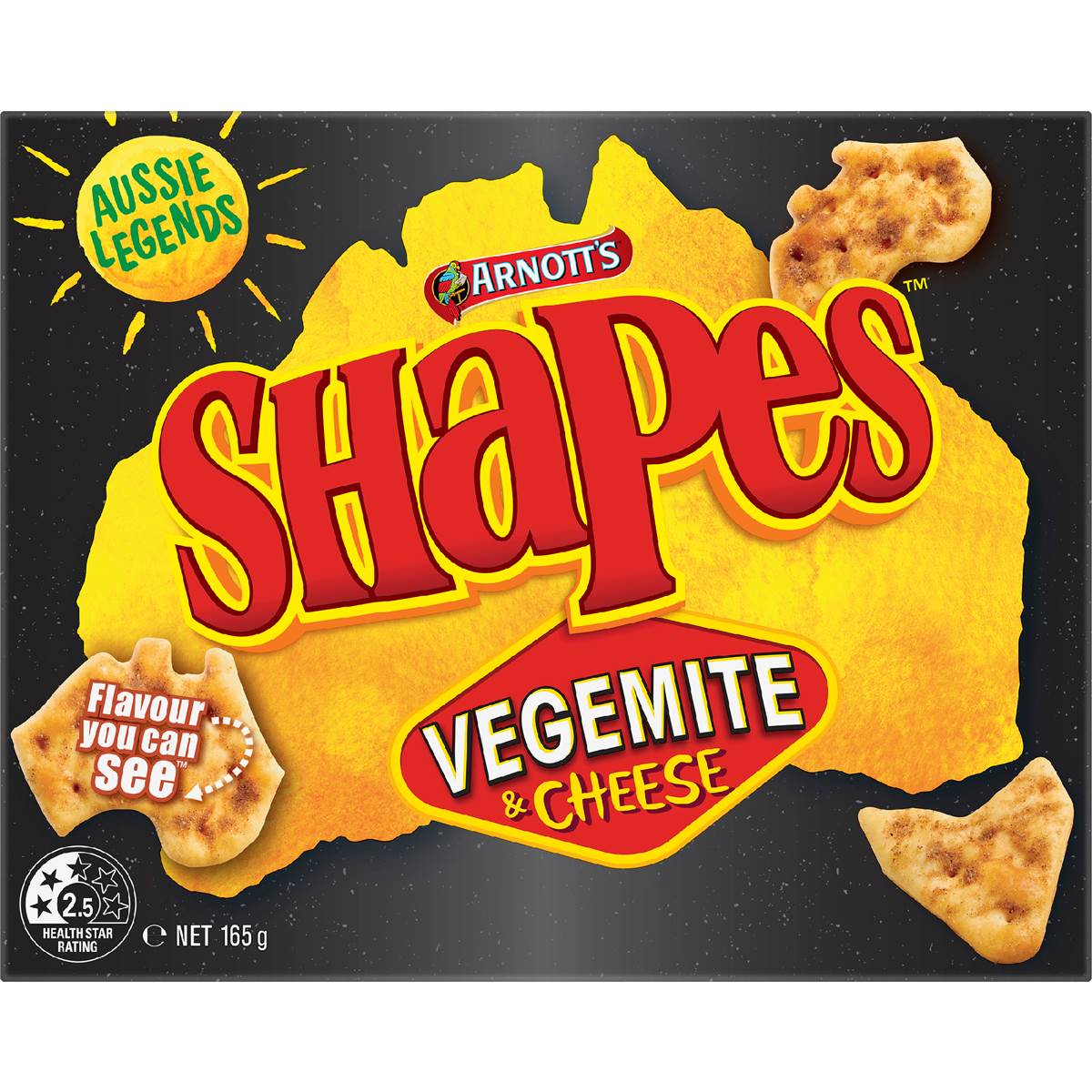 Arnott's Shapes Vegemite & Cheese Cracker Biscuits 165g | Woolworths Arnott's Shapes Vegemite & Cheese Cracker Biscuits 165g | Woolworths