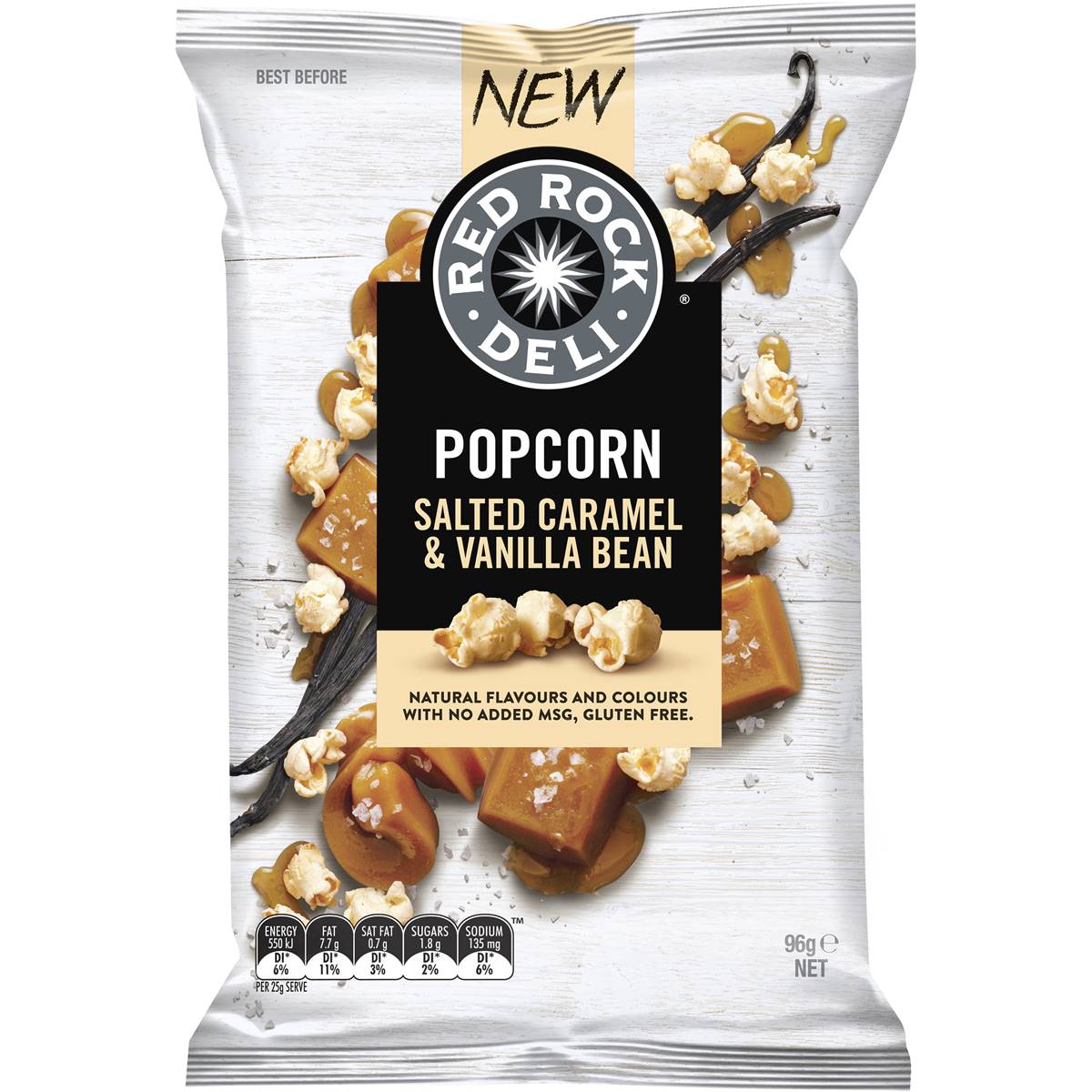 Red Rock Deli Popcorn Vanilla & Salted Caramel 96g | Woolworths