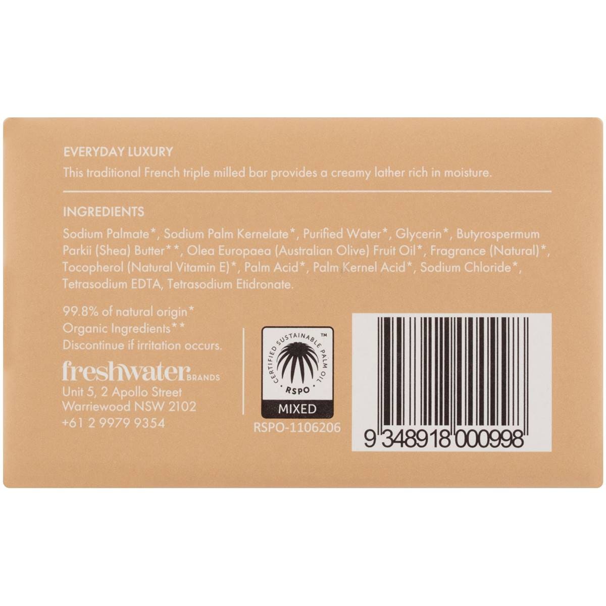 Freshwater Brands Shea Butter Body Bar 200g | Woolworths