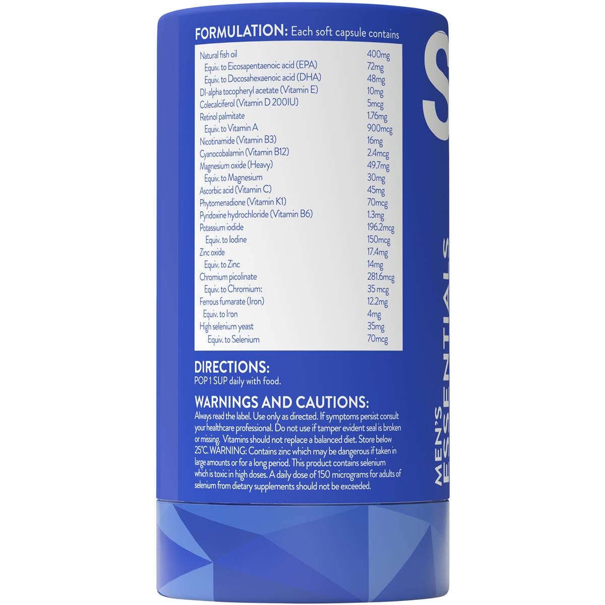Sup Men's Essentials Supplements 30 Pack | Woolworths