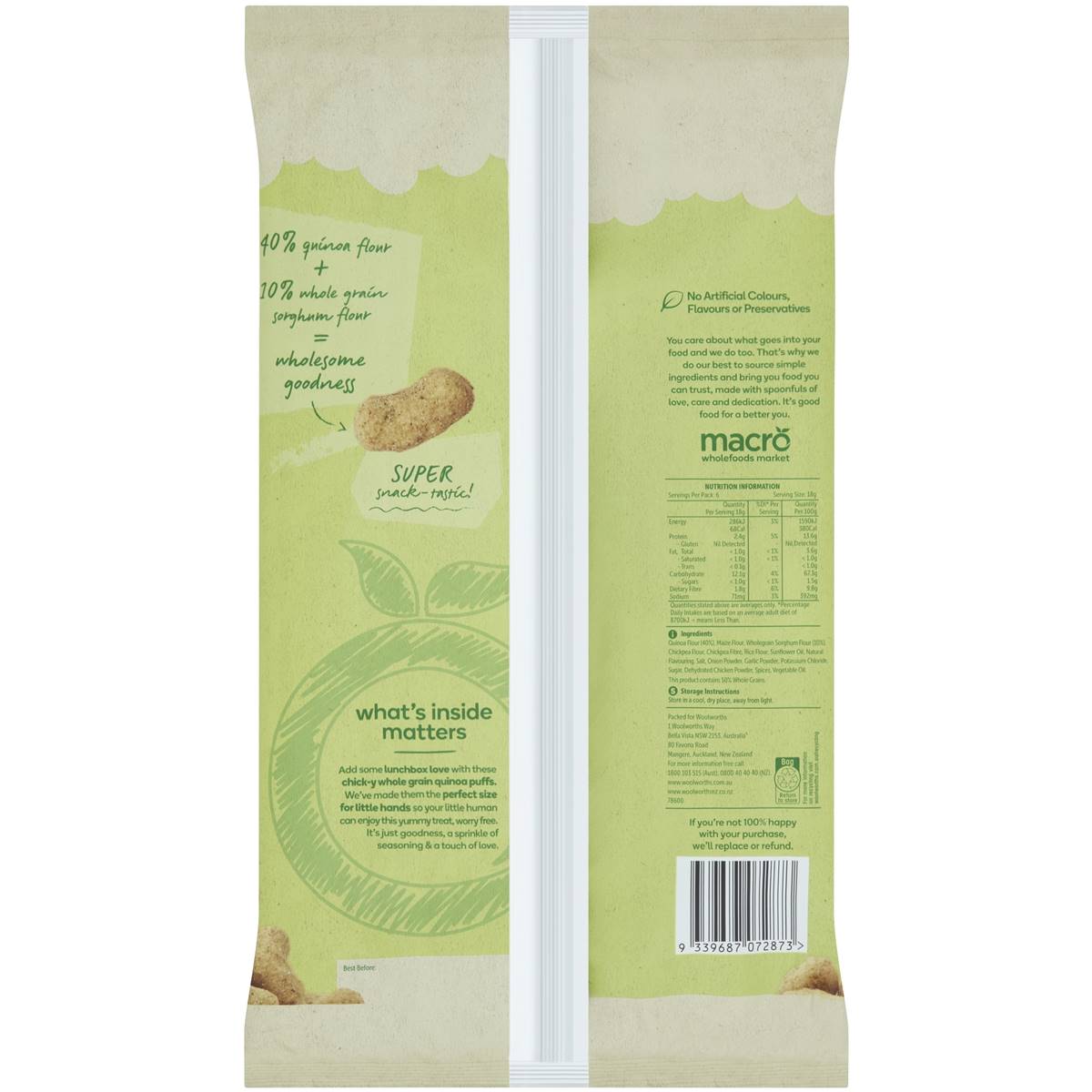 Macro Quinoa Puffs Cheeky Chicken 6 Pack | Woolworths