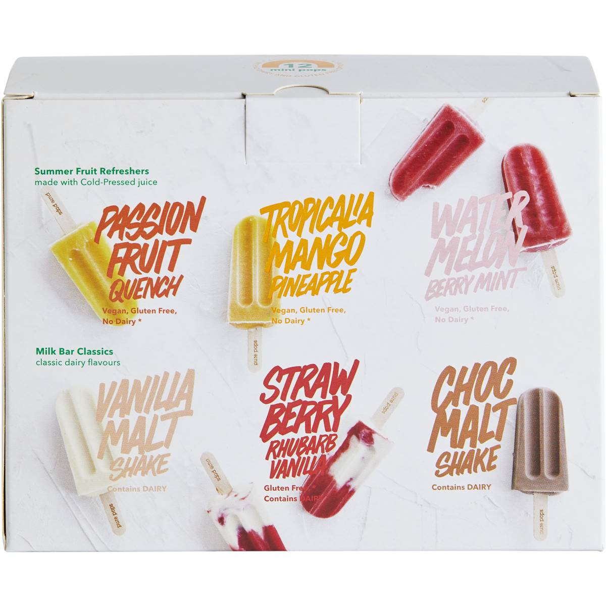 Pure Pops Mini Pack Ice Pops 12 Pack | Woolworths