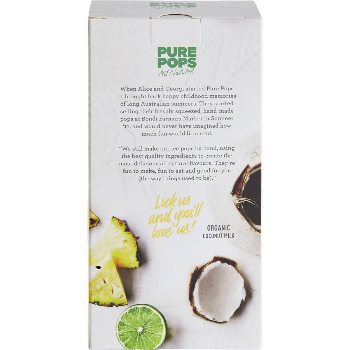 Pure Pops Pine Lime & Coconut 4 Pack | Woolworths