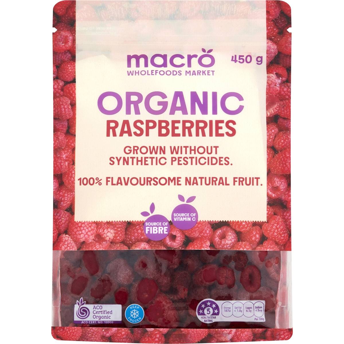 Macro Organic Frozen Raspberries 450g | Woolworths