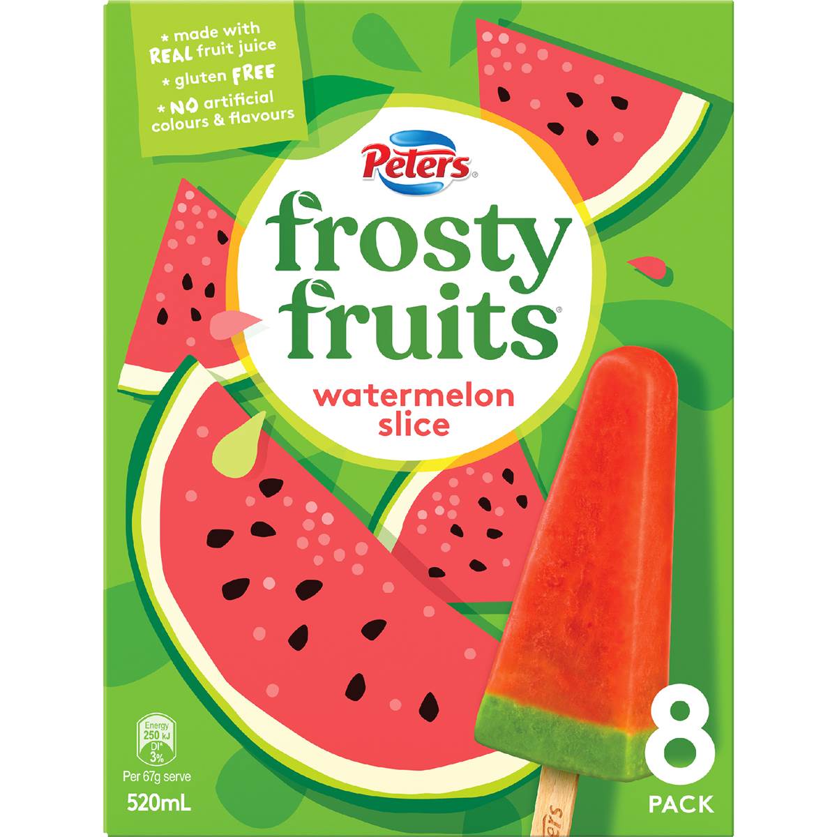 Peters Frosty Fruits Watermelon 8 Pack | Woolworths