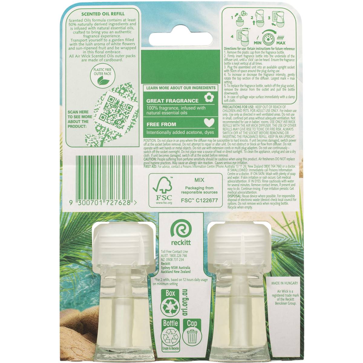 Air Wick Essential Oil Electric Twin Refill Turquoise Oasis 19ml X 2 ...