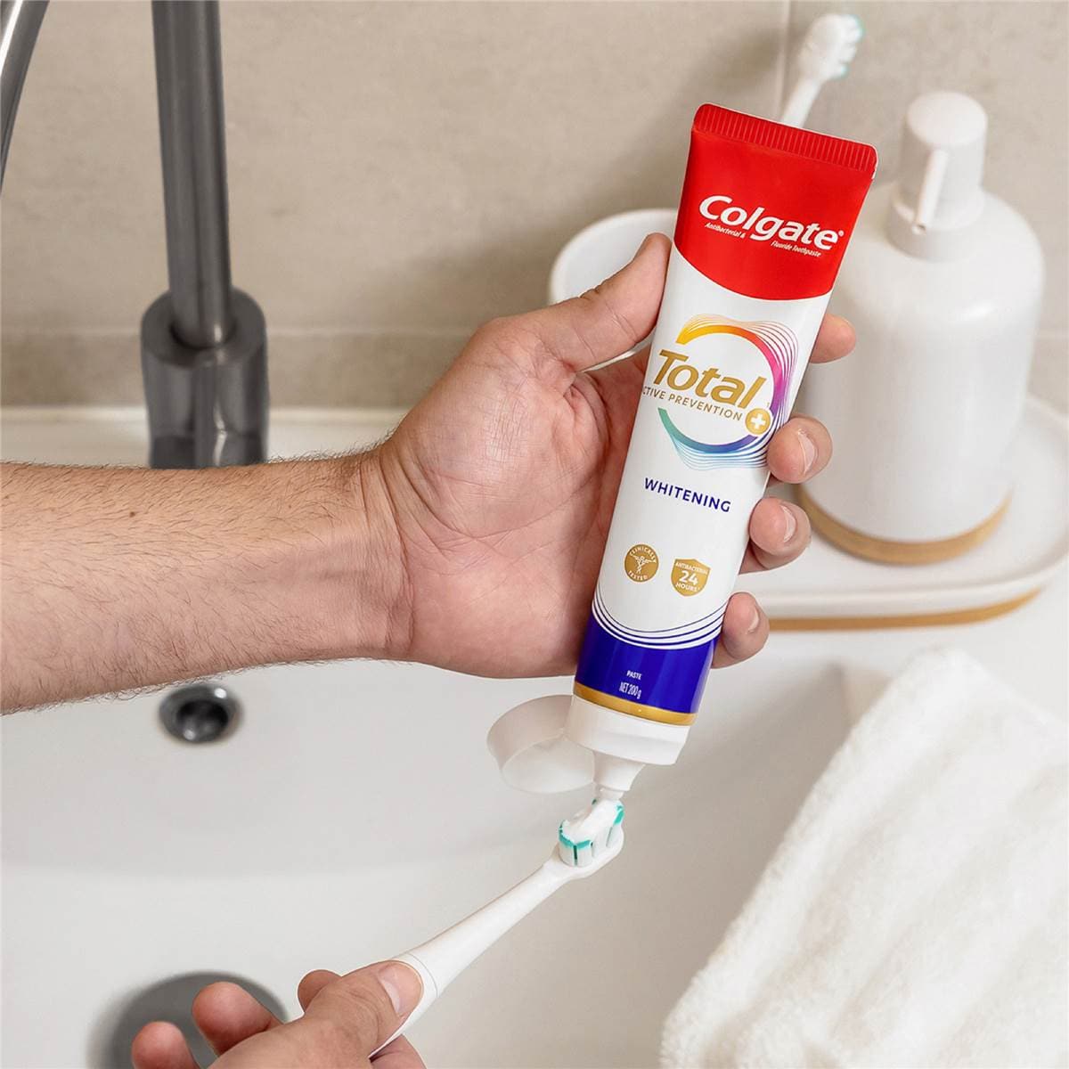 Colgate Antibacterial Toothpaste Total Advanced Whitening 200g | Woolworths