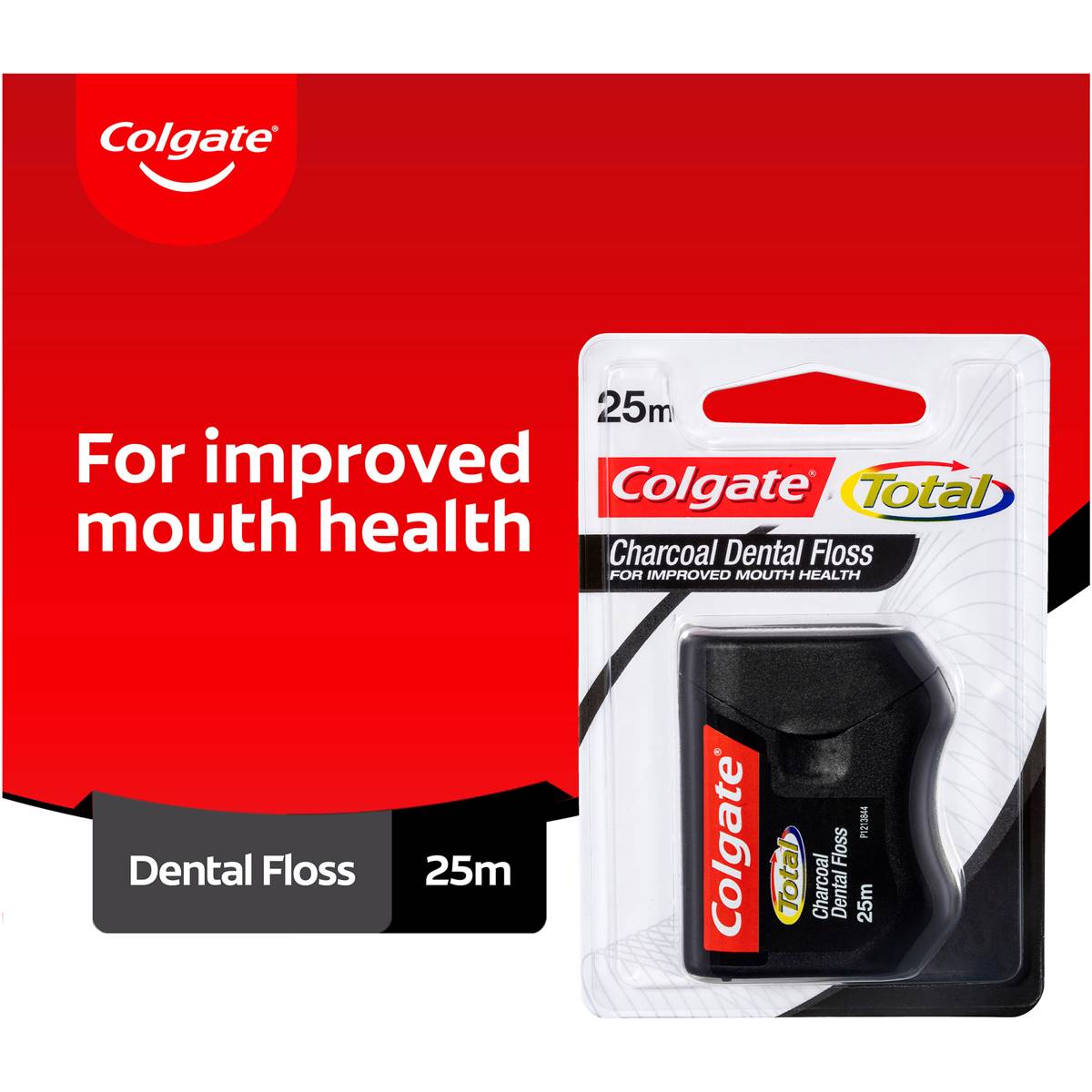 Colgate Total Charcoal Oral Care Dental Floss 25m Each | Woolworths