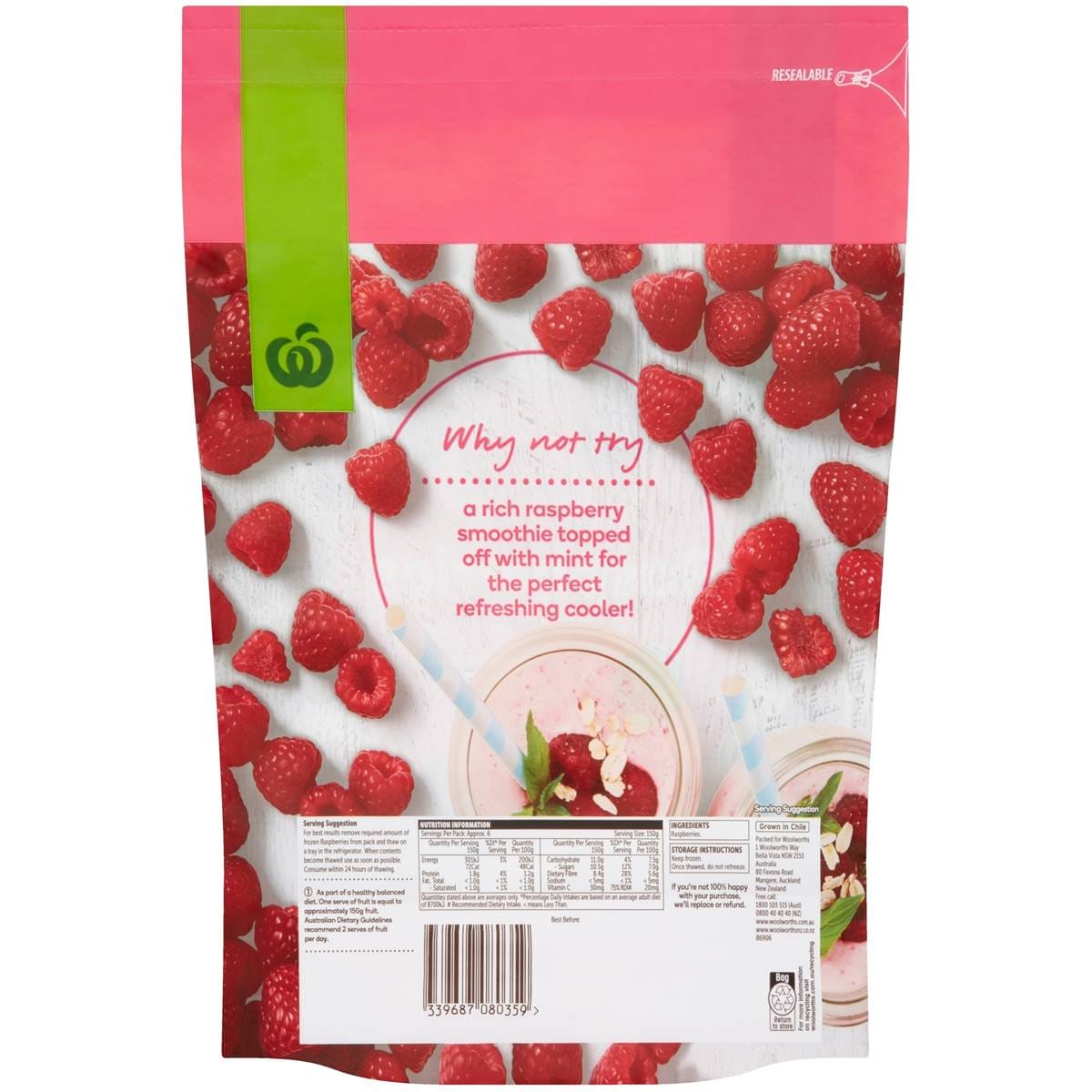 Woolworths Frozen Raspberries 1kg | Woolworths