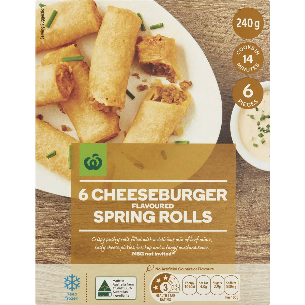 Woolworths Cheeseburger Flavoured Spring Rolls 6 Pack | Woolworths