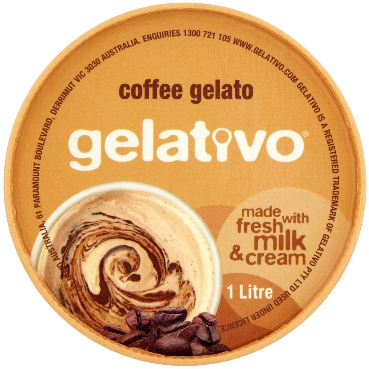 Gelativo Gelato Coffee 1l Tub | Woolworths