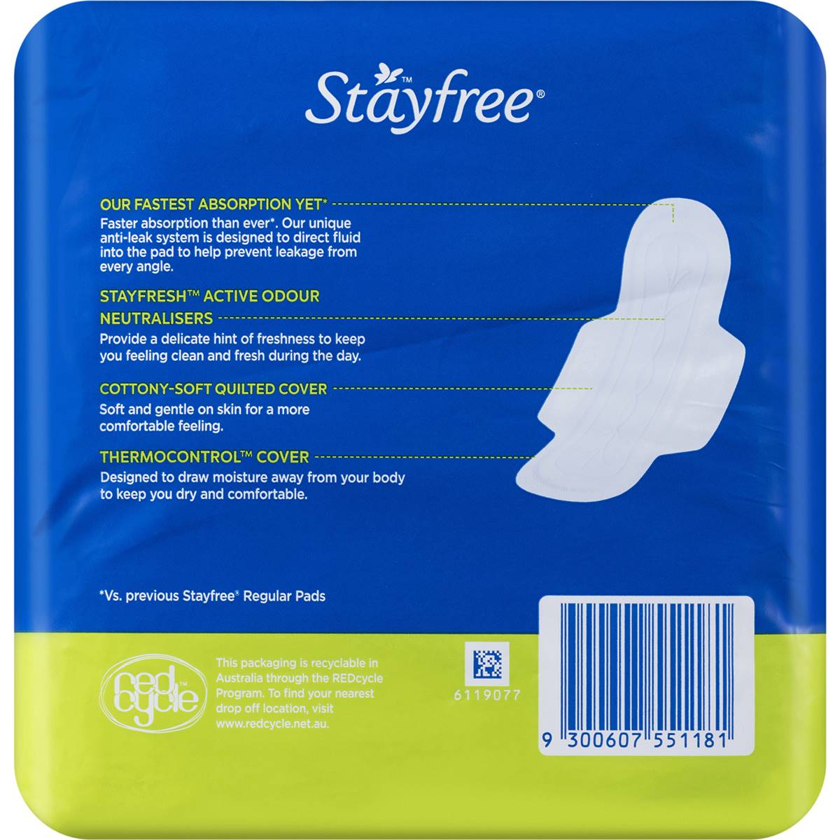 Stayfree Regular Pads With Wings 20 Pack | Woolworths