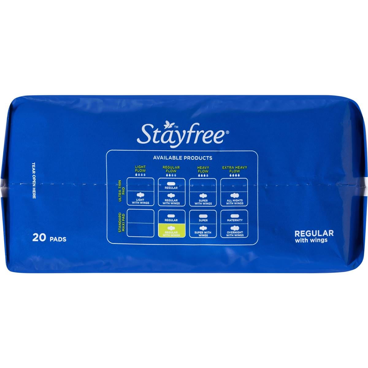 Stayfree Regular Pads With Wings 20 Pack | Woolworths