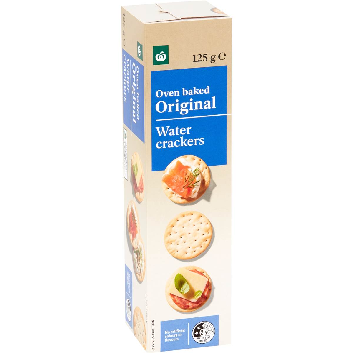Woolworths Plain Water Crackers 125G Woolworths