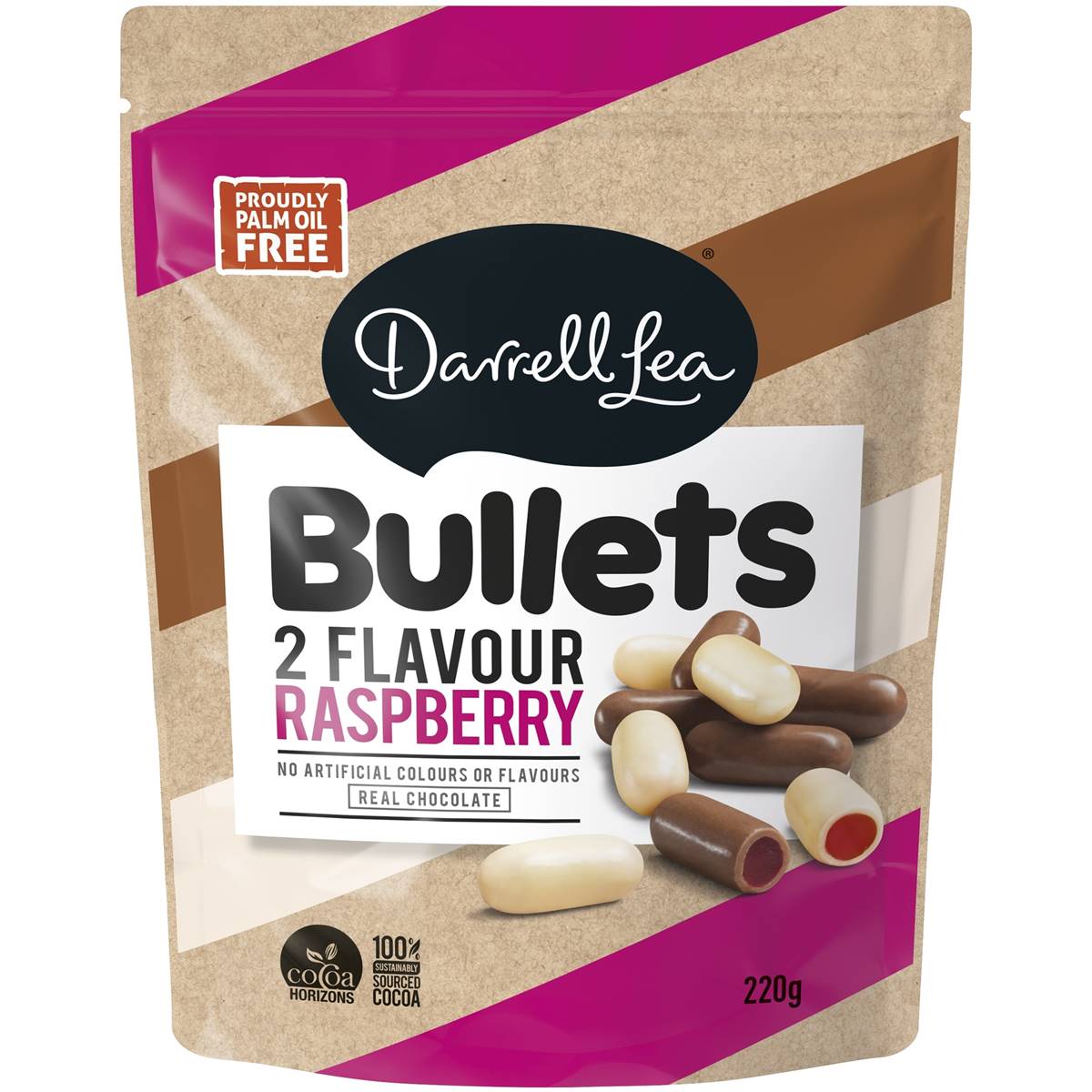 Darrell Lea Bullets 2 Flavour Raspberry 220G | Woolworths