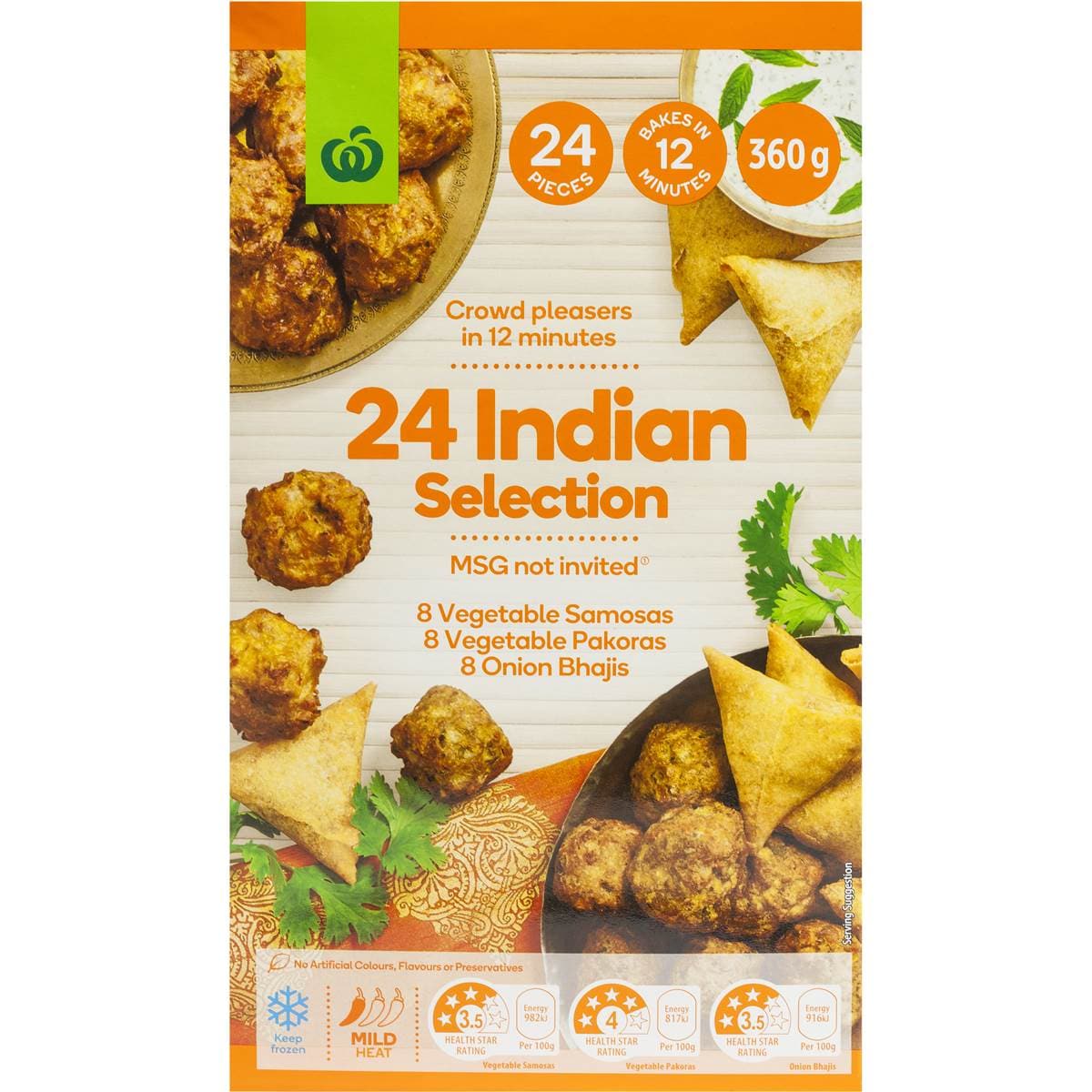 Woolworths Indian Selection Mixed Pack 24 Pieces 360g | Woolworths