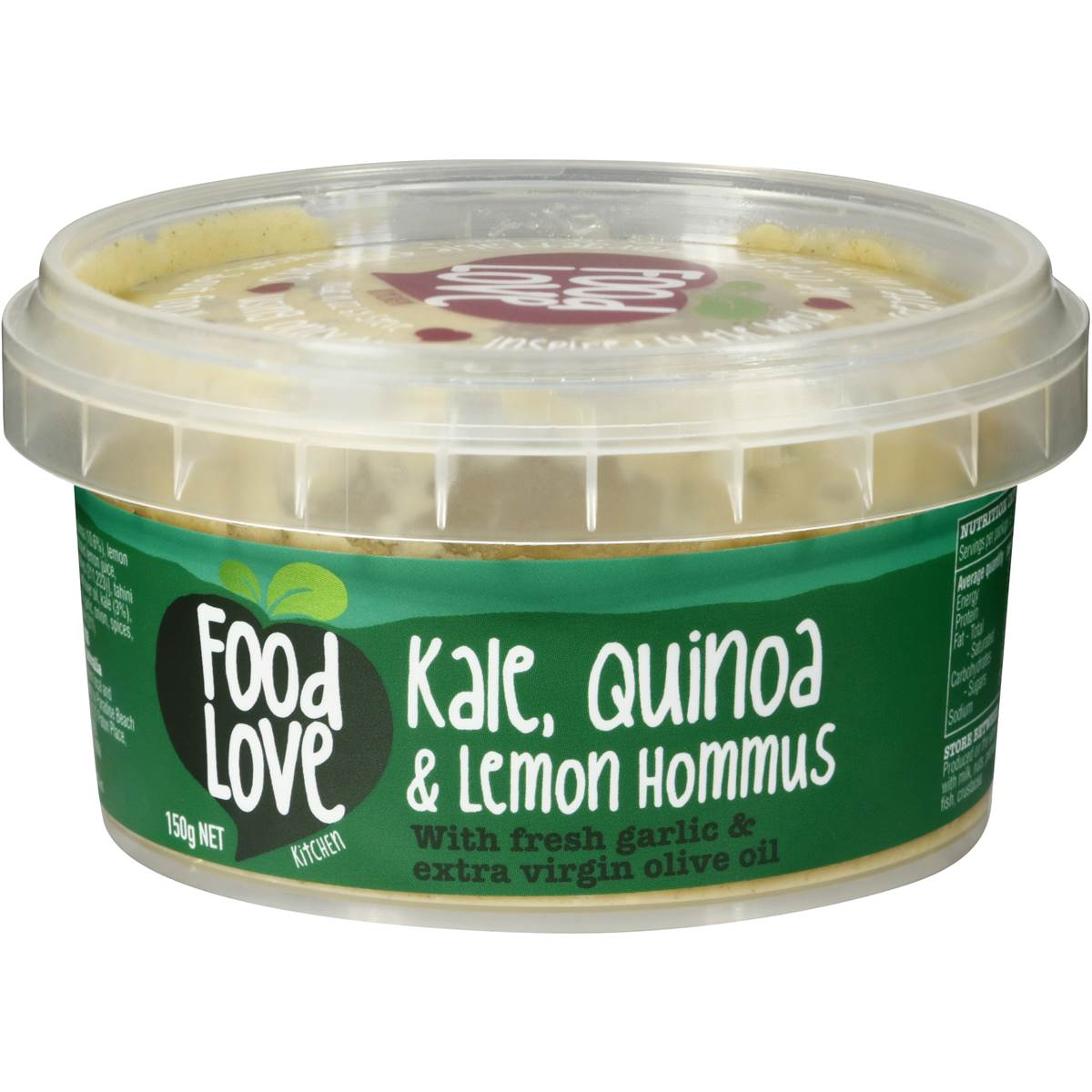 Food Love Kitchen Dip Kale Quince & Lemon Hommus 150g | Woolworths