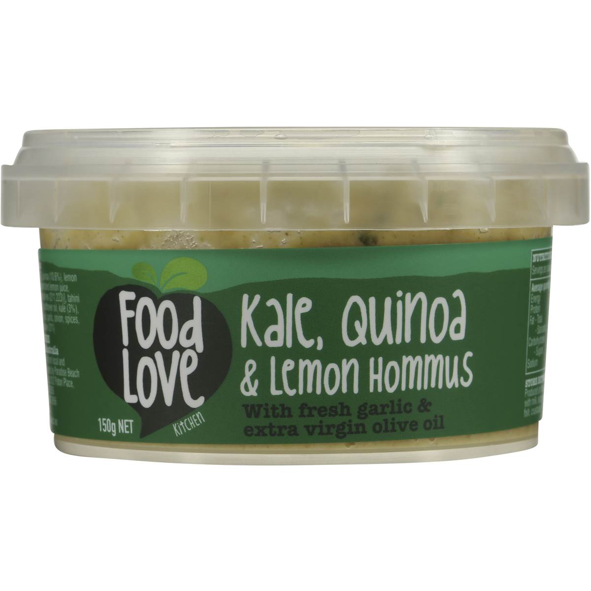 Food Love Kitchen Dip Kale Quince & Lemon Hommus 150g | Woolworths