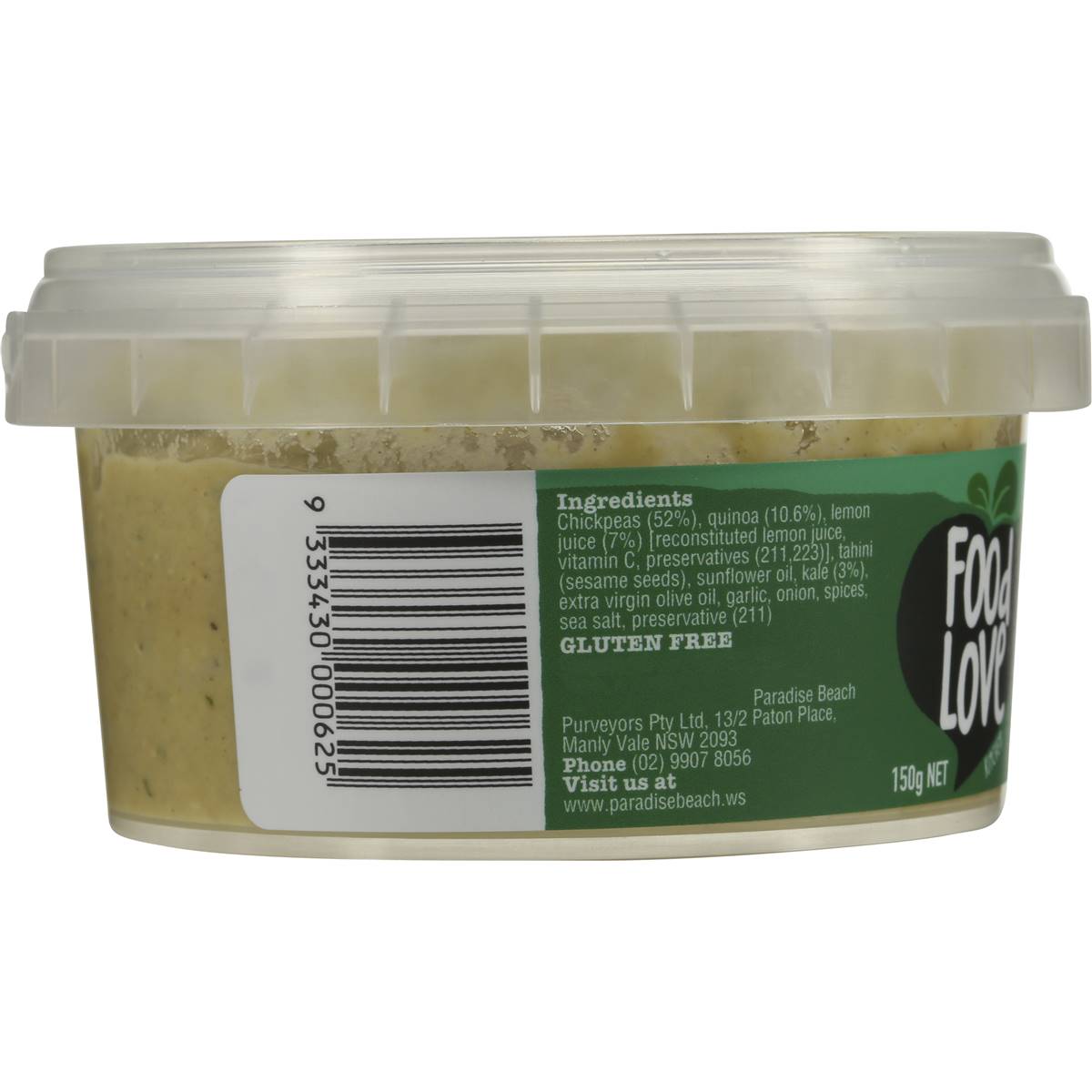 Food Love Kitchen Dip Kale Quince & Lemon Hommus 150g | Woolworths