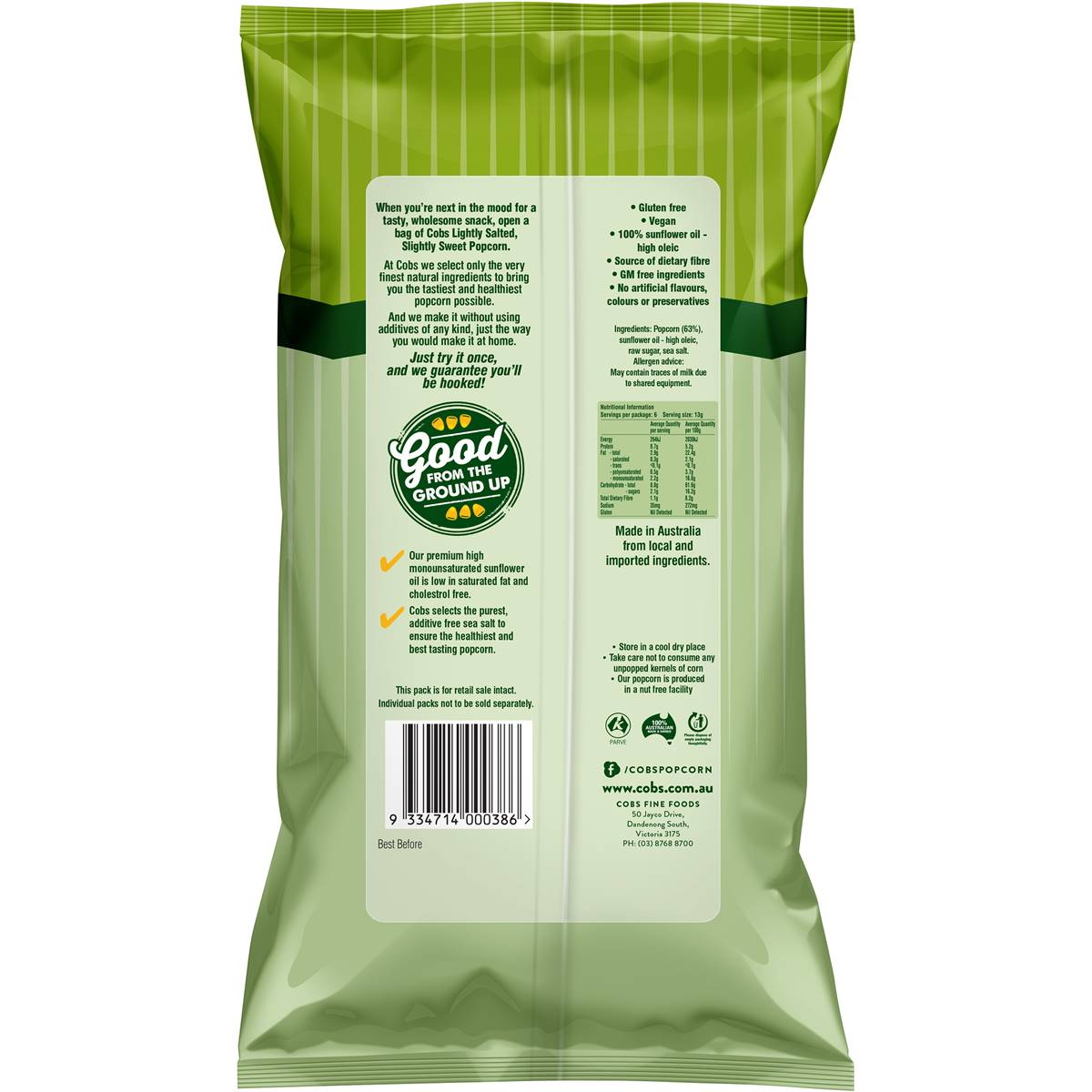 Cobs Popcorn Multipack Slightly Salted Slightly Sweet 6pk 78g | Woolworths