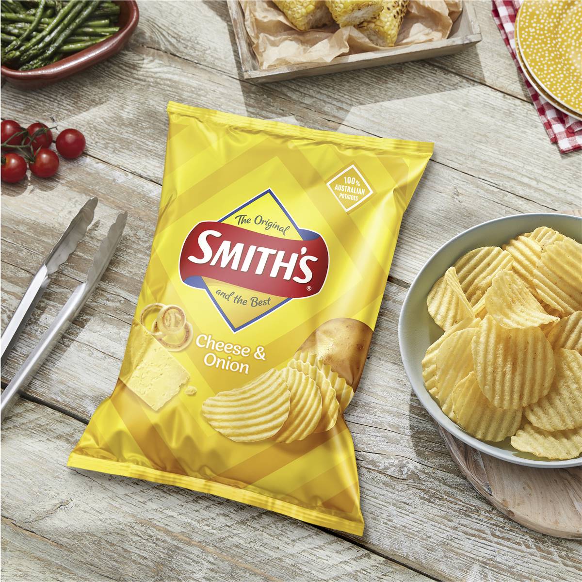 Smith's Crinkle Cut Potato Chips Cheese & Onion 170g | Woolworths