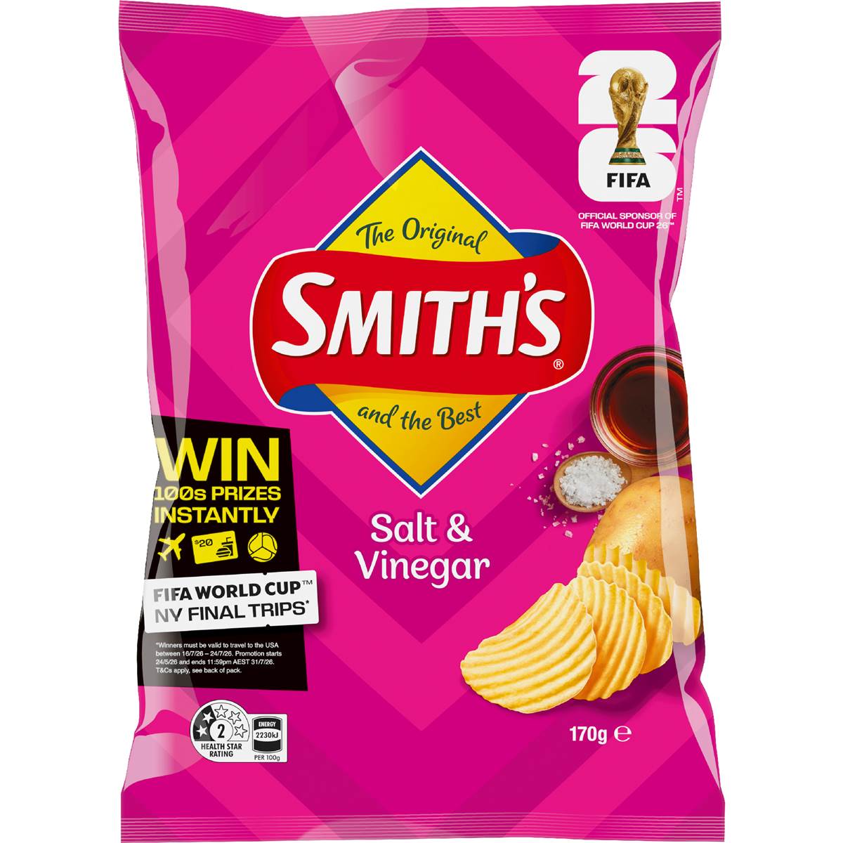 Smith s Crinkle Cut Potato Chips Salt Vinegar 170g Woolworths