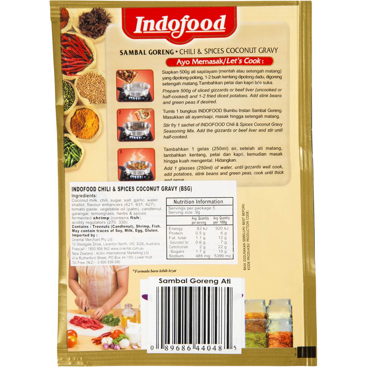 Indofood Seasoning Mix Sambal Goreng 45g | Woolworths