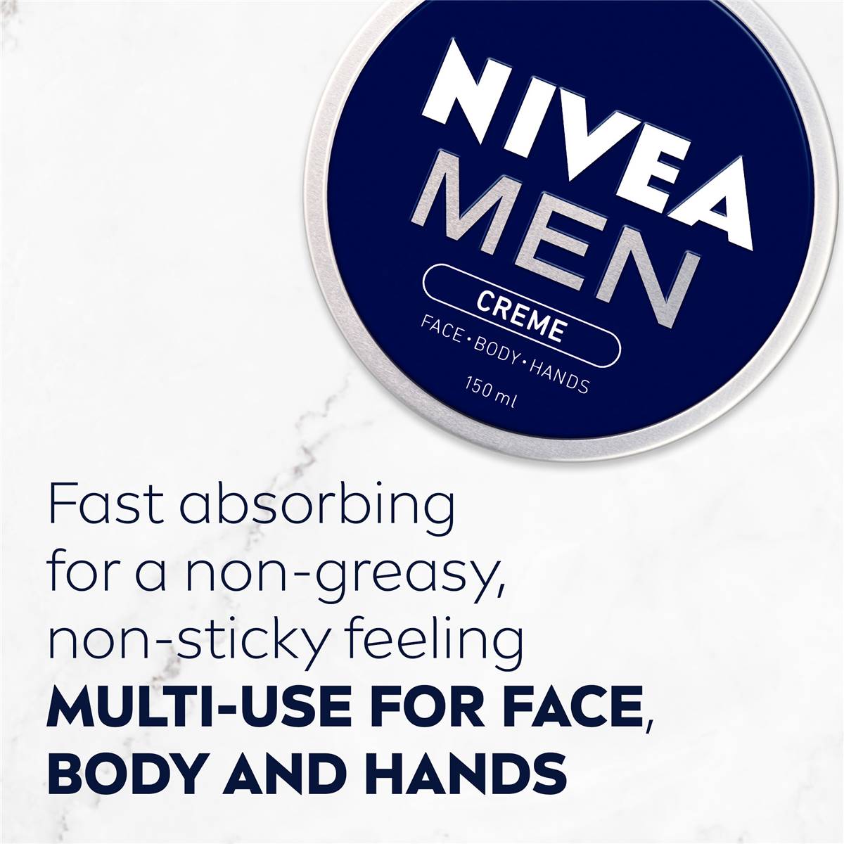 Nivea Men Hydrating Moisturiser For Face, Hands & Body 150ml | Woolworths