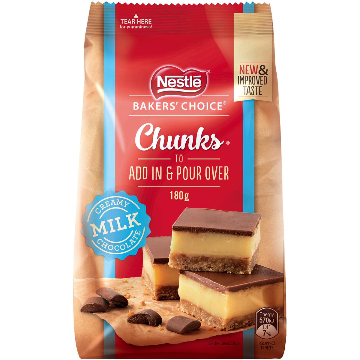 Nestle Baker's Choice Real Milk Chocolate Chunks 180g | Woolworths