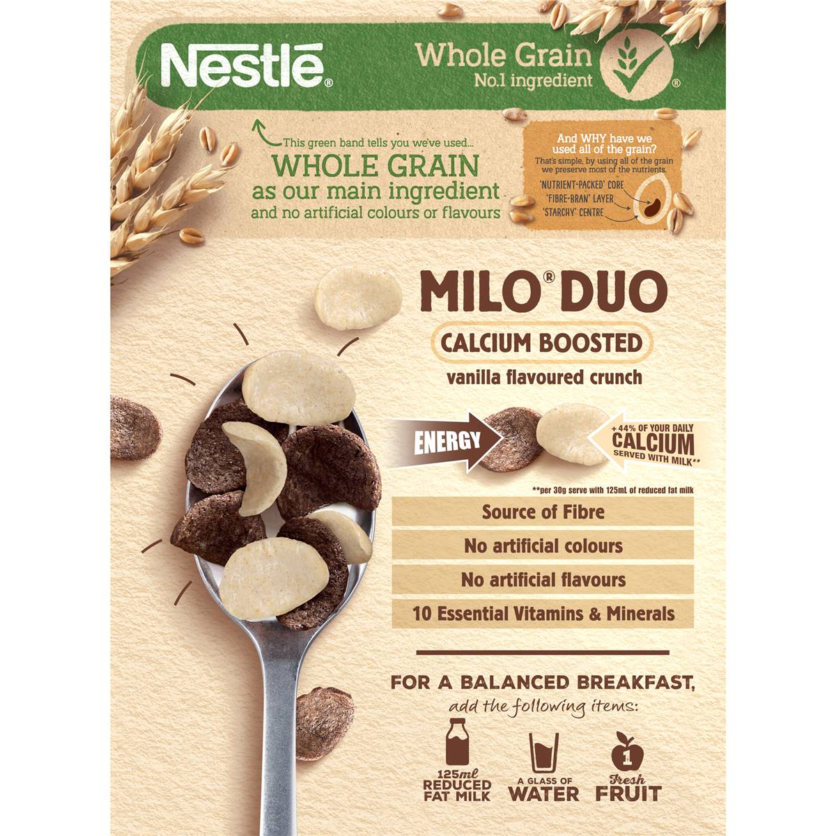 Nestle Milo Duo Breakfast Cereal Cereal 660g | Woolworths