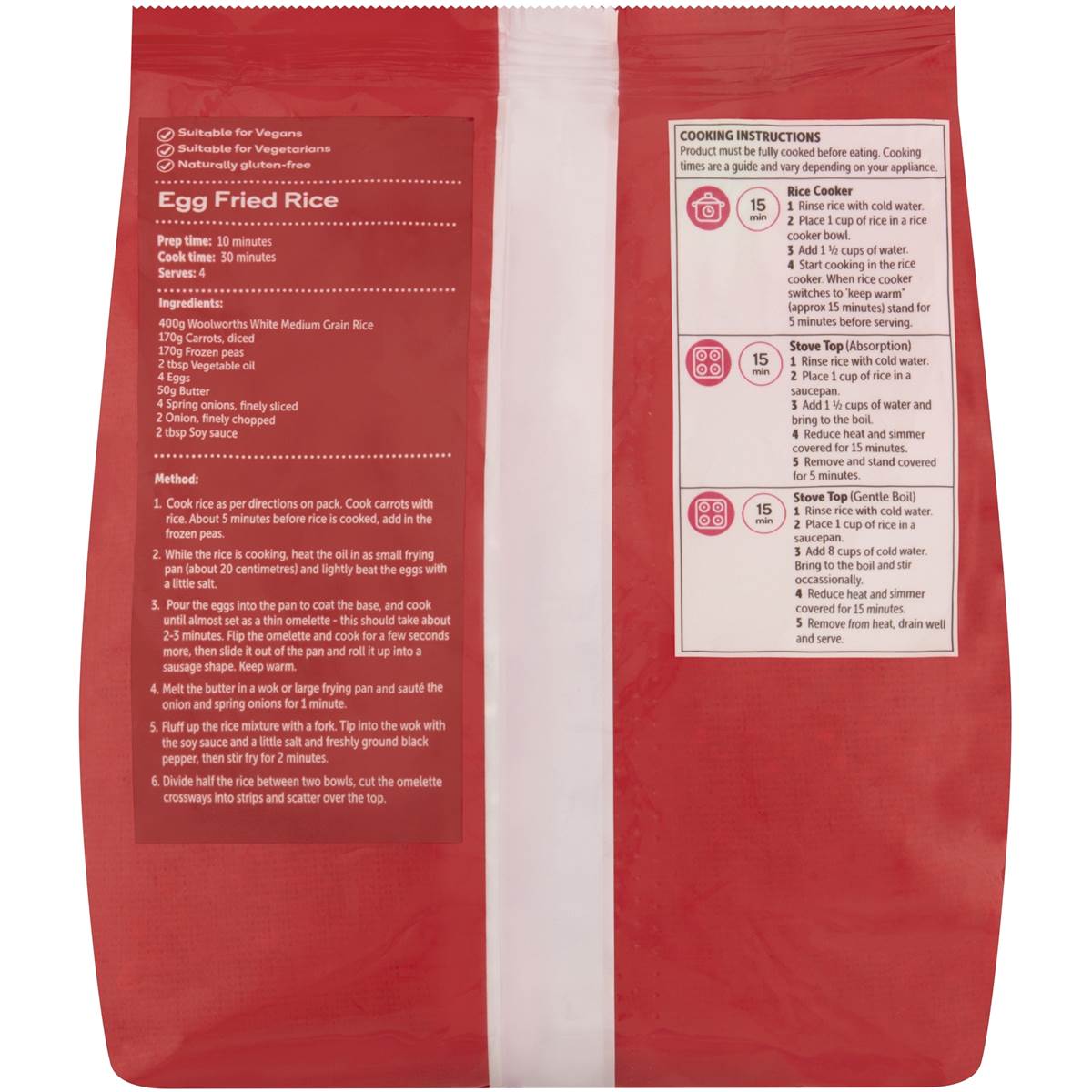 Woolworths Australian White Medium Grain Rice 1kg | Woolworths