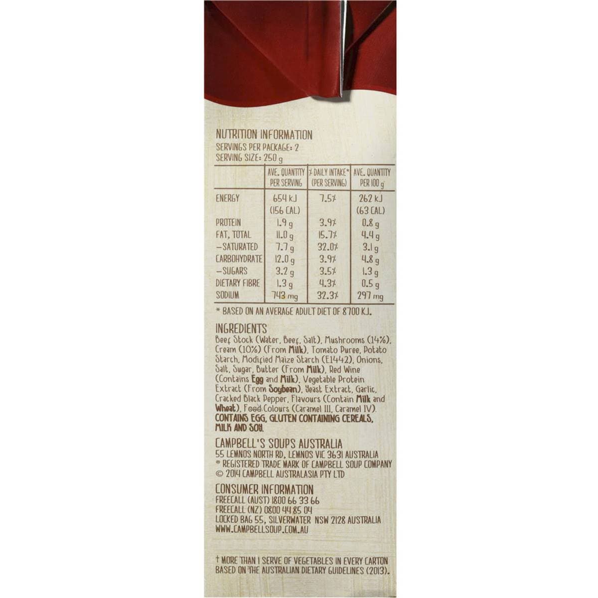 Campbell's Simply Soup Carton Creamy Mushroom 500g | Woolworths