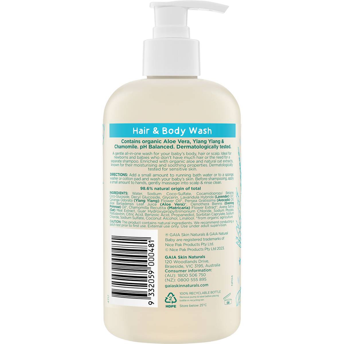 Gaia Natural Baby Hair & Body Wash 500ml | Woolworths Gaia Natural Baby Hair & Body Wash 500ml | Woolworths