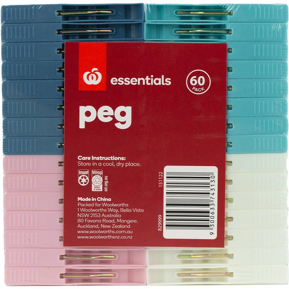 Essentials Peg 60 Pack | Woolworths