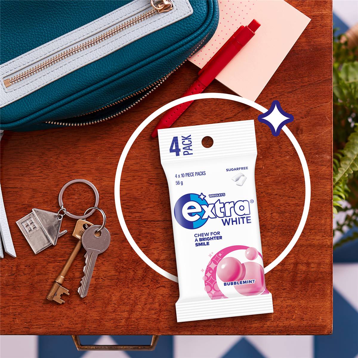 Extra White Bubblemint Sugar Free Chewing Gum Multipack 4x14g | Woolworths