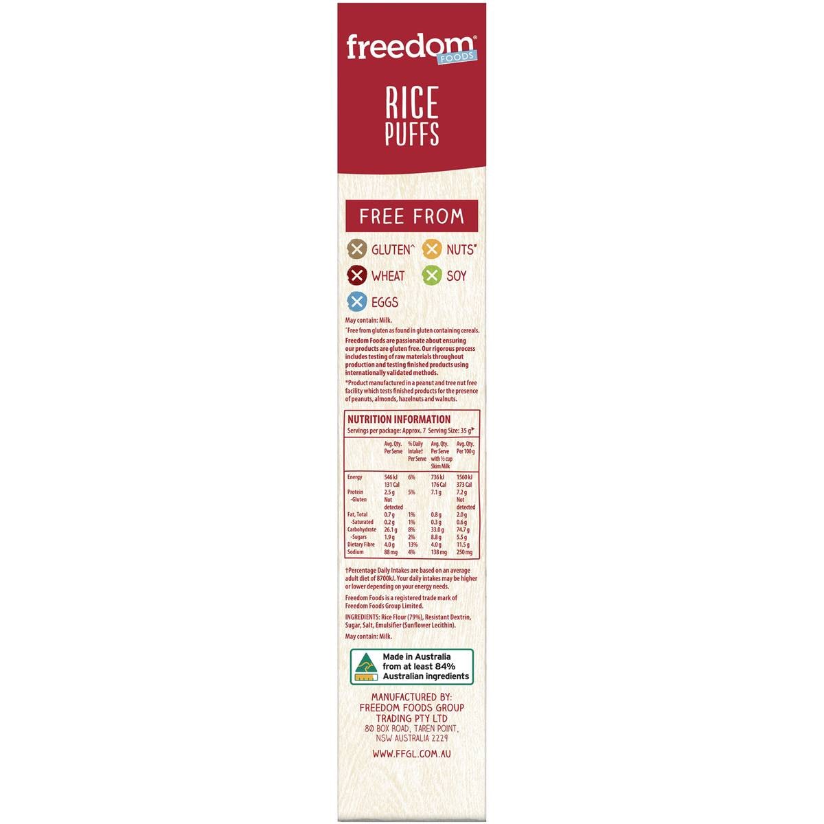Freedom Foods Rice Puffs 250g | Woolworths