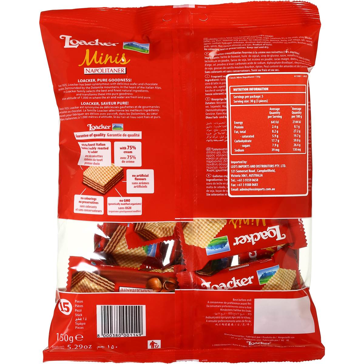 Loacker Hazelnut Minis 150g | Woolworths