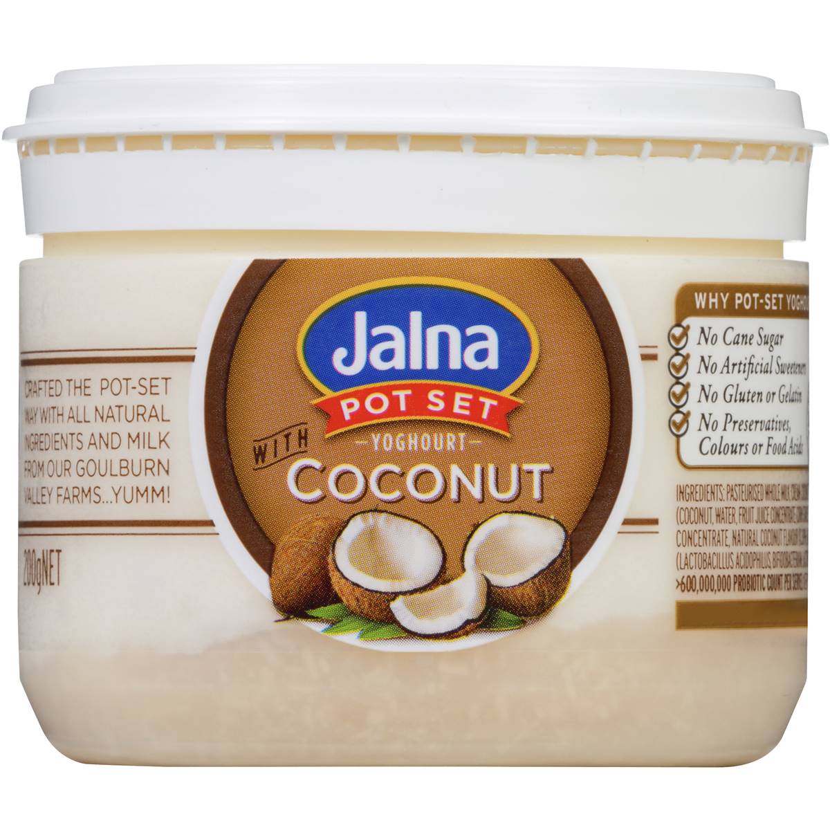 Jalna Pure Yoghurt With Coconut 200g | Woolworths