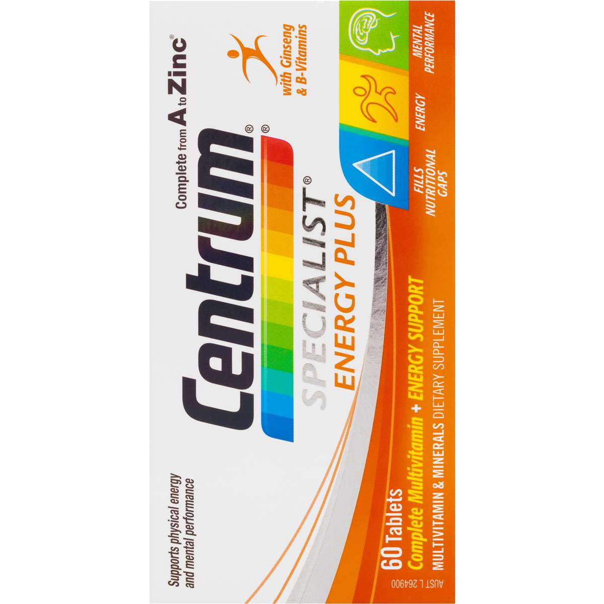 Centrum Specialist Energy Plus With Ginseng & B Vitamins 60 Pack ...