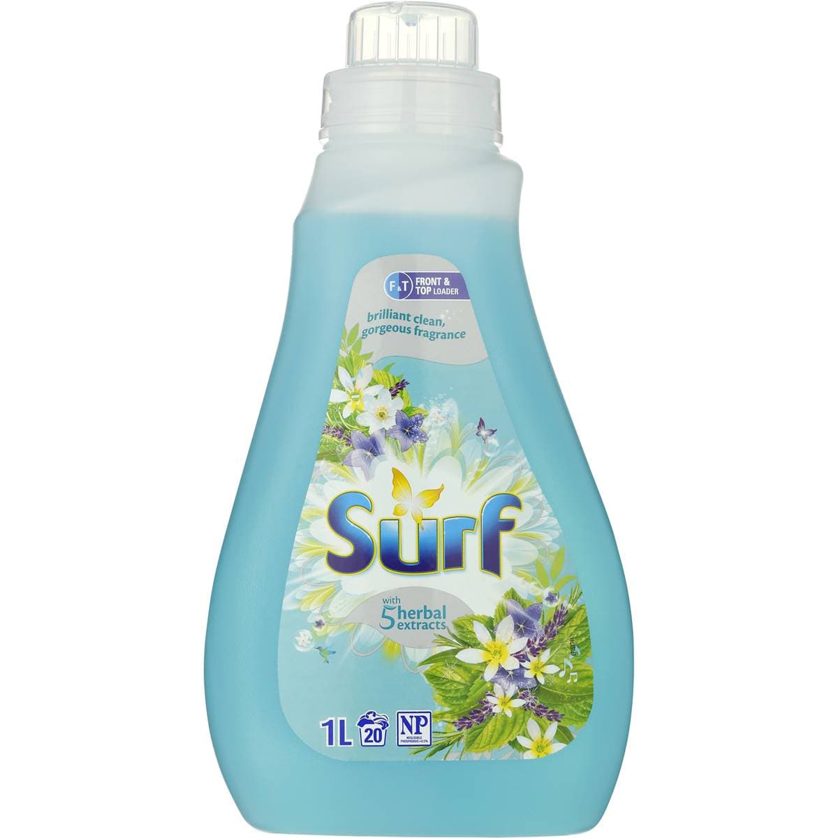 Surf Front & Top Loader Laundry Liquid Detergent Herbal Extracts 1l ...