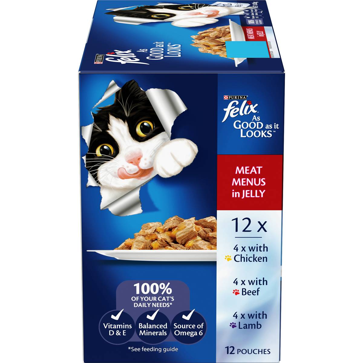 Felix As Good As It Looks Meat Menus In Jelly Wet Cat Food 85g X12 Pack ...