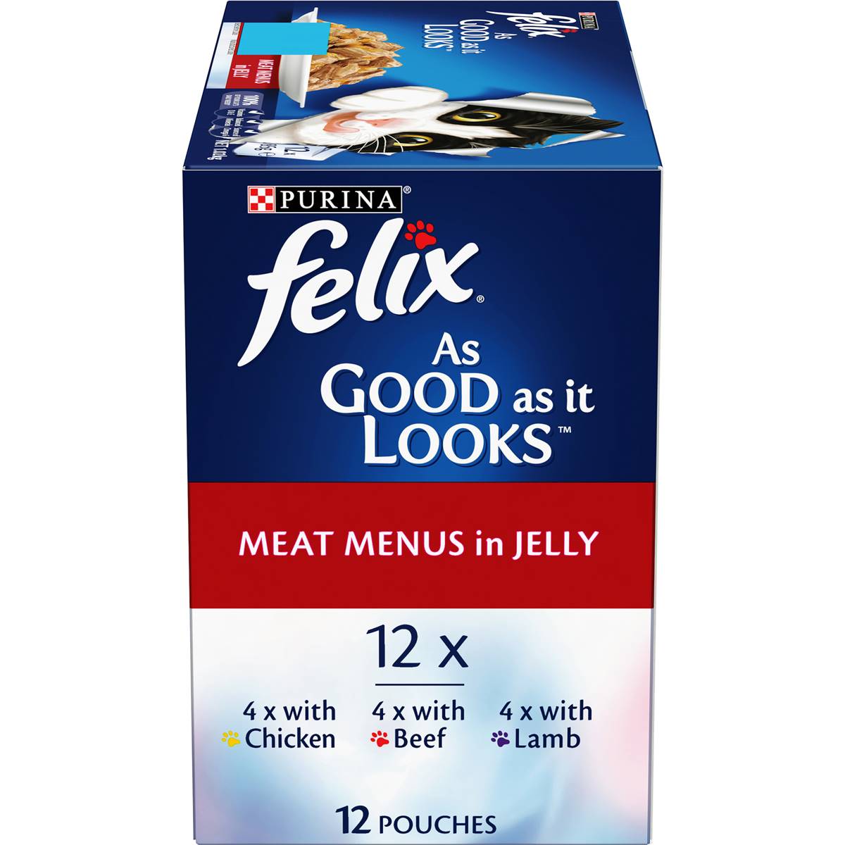 Felix As Good As It Looks Meat Menus In Jelly Wet Cat Food 85g X12 Pack ...