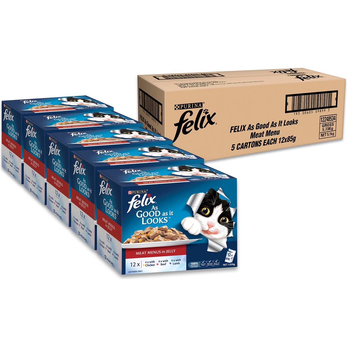 Felix As Good As It Looks Meat Menus In Jelly Wet Cat Food 85g X12 Pack ...