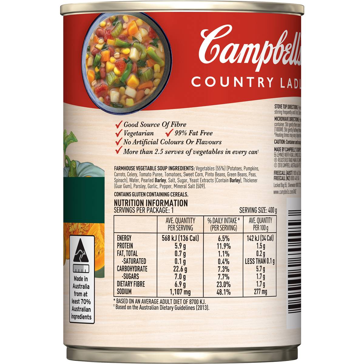 Campbell's Country Ladle Farmhouse Vegetable Soup 405g | Woolworths